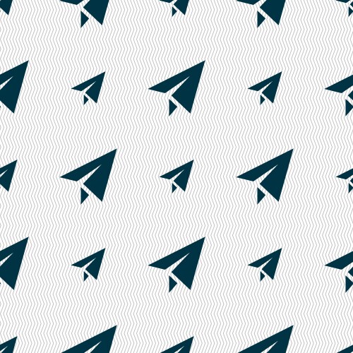 Paper airplane icon sign seamless pattern Vector Image