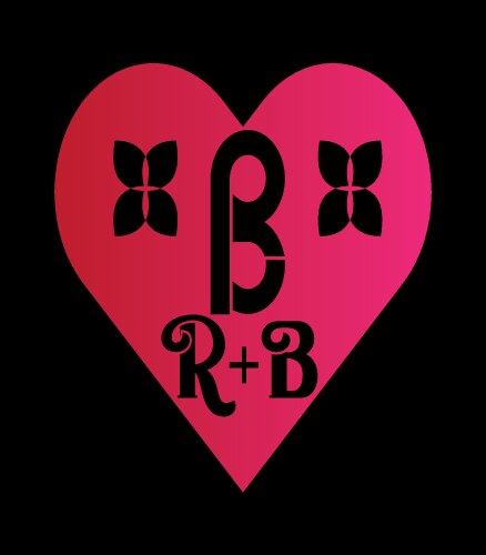 Rb love react template design Royalty Free Vector Image