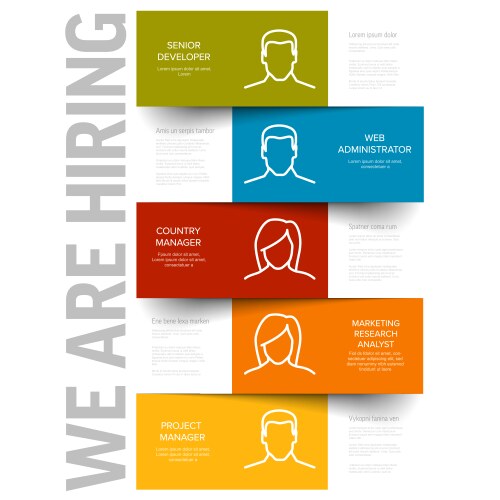 We are hiring minimalistic white flyer template Vector Image