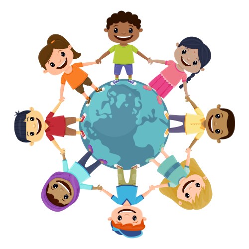 Children holding empty white board Royalty Free Vector Image