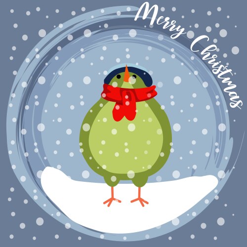 Cute christmas card with birds Royalty Free Vector Image