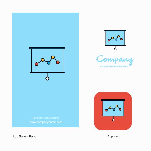 Graph company logo app icon and splash page Vector Image