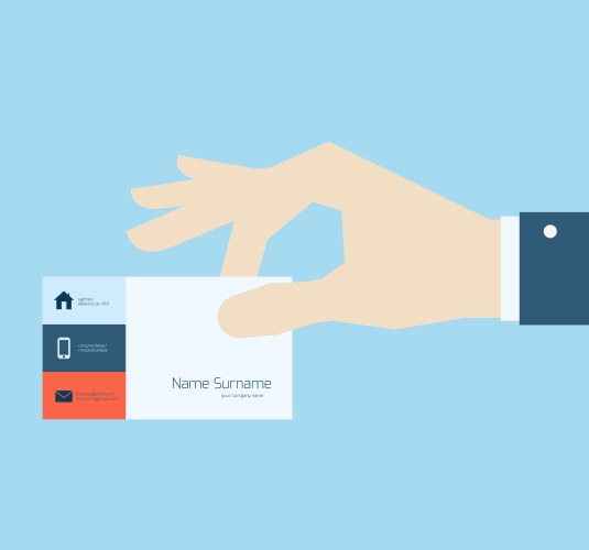 Hand holding card Royalty Free Vector Image - VectorStock