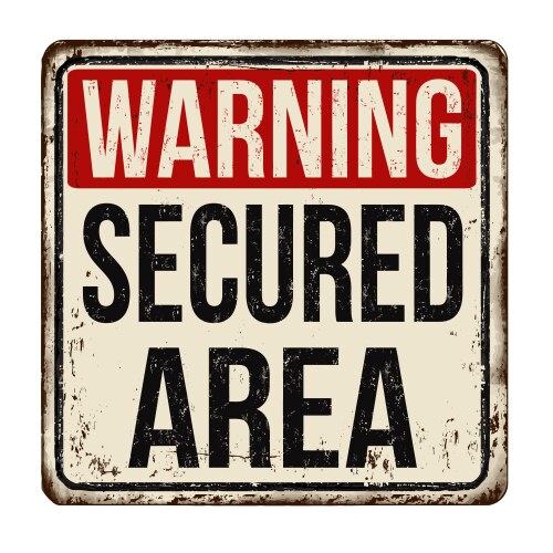 Restricted area staff only vintage rusty metal Vector Image
