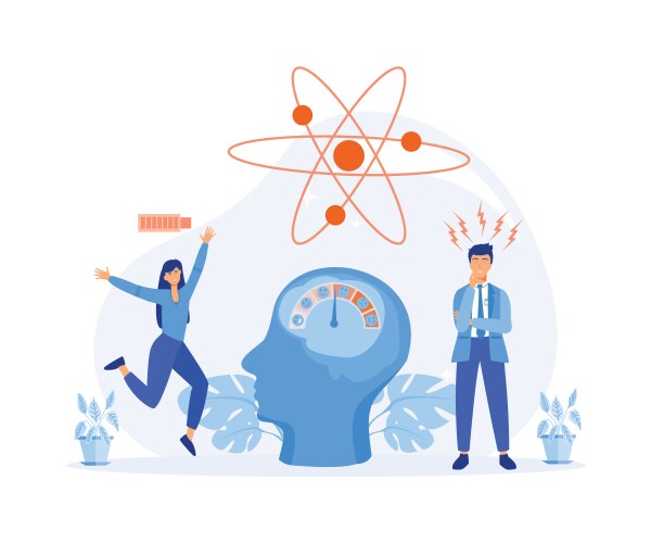 Stress level concept people are on the mood scale Vector Image
