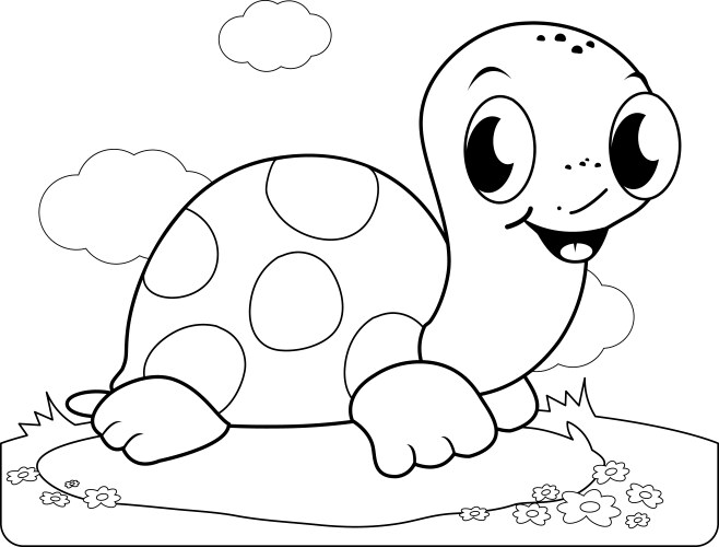 Coloring page of cartoon butterfly Royalty Free Vector Image