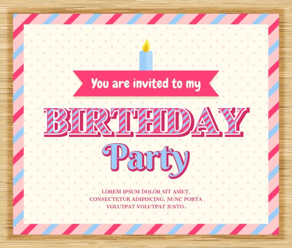 Happy birthday and party invitation card Vector Image