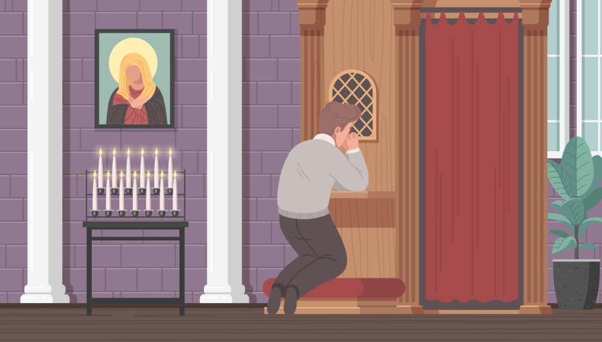 Christian church cartoon Royalty Free Vector Image