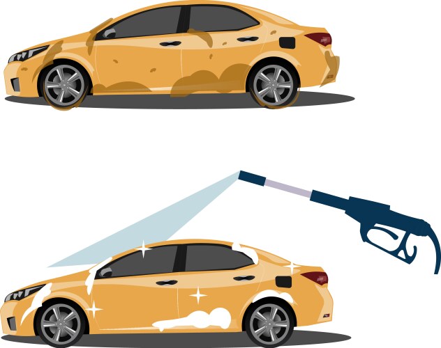 Dirty and clean car Royalty Free Vector Image - VectorStock