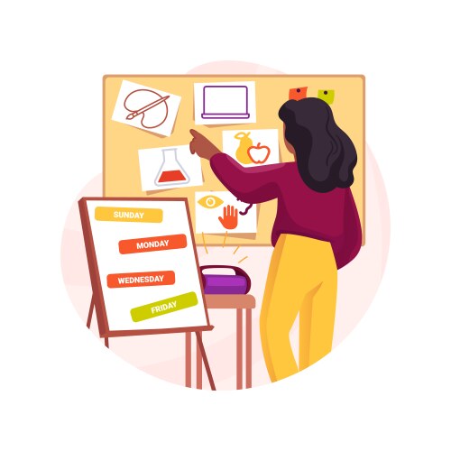 Children schedule banner Royalty Free Vector Image