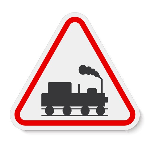 Railroad crossing symbol sign Royalty Free Vector Image
