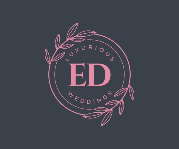 Ed letter wedding monogram logos template hand Vector Image