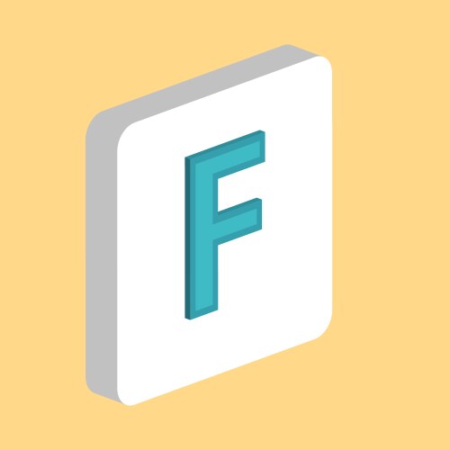 Letter f computer symbol Royalty Free Vector Image