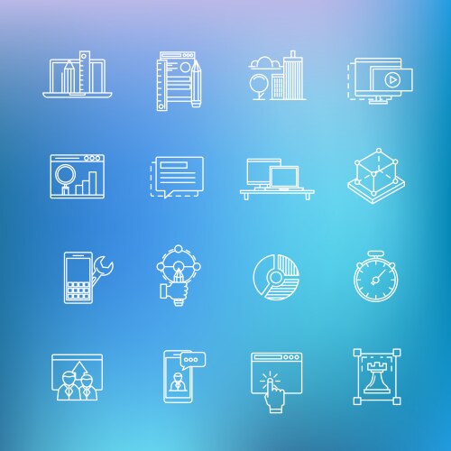 Modern thin line icons set for business Royalty Free Vector