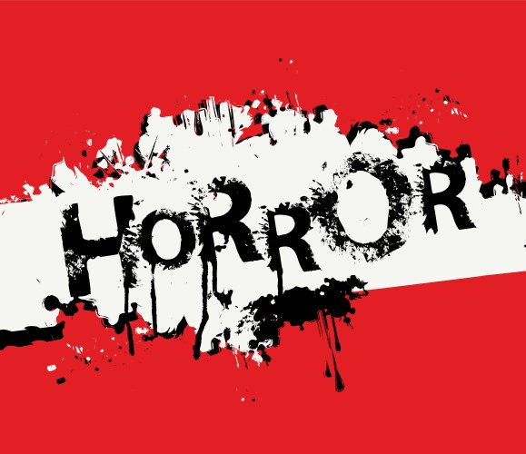 Scary lettering horror with abstract black spots Vector Image