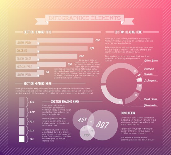 Transparent set of infographic elements Royalty Free Vector