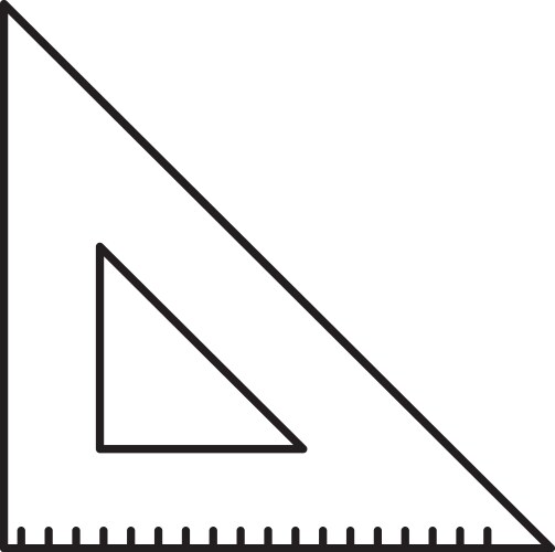 Hands drawing with triangular geometric rule Vector Image