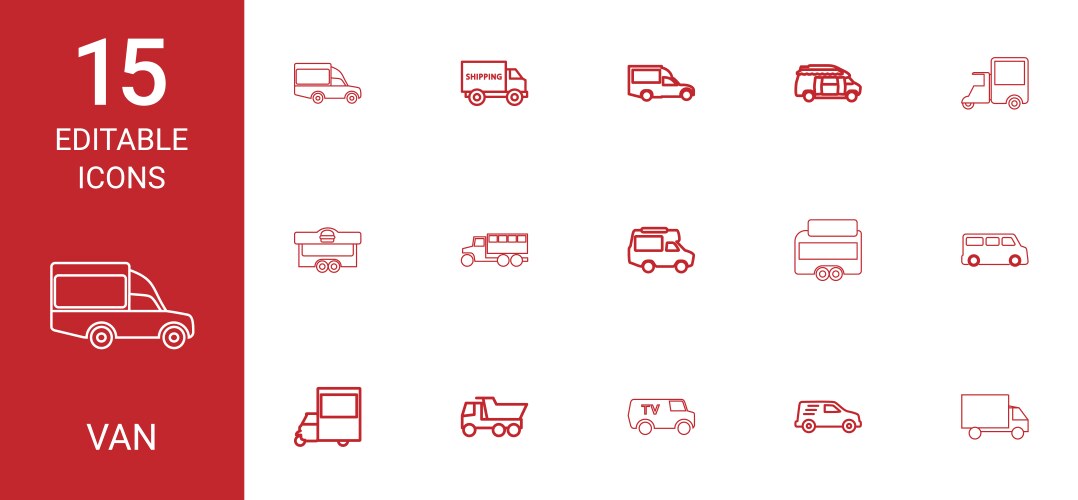 7 van icons Royalty Free Vector Image - VectorStock