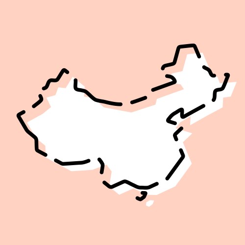 China simplified map Royalty Free Vector Image