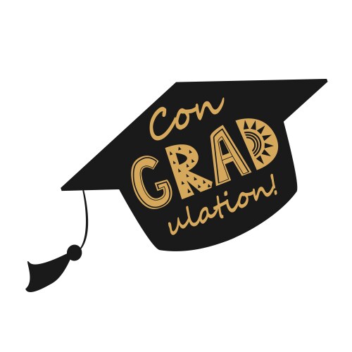 Congratulations on graduation graduate cap Vector Image