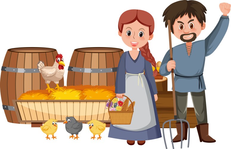 Medieval Cartoon Peasant Vector Images (over 420)