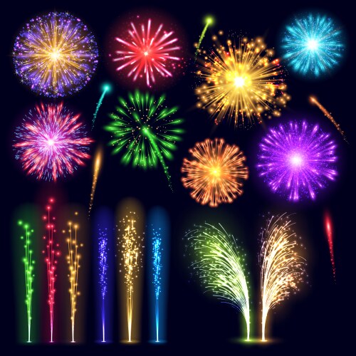 Festival firework colorful carnival fireworks Vector Image