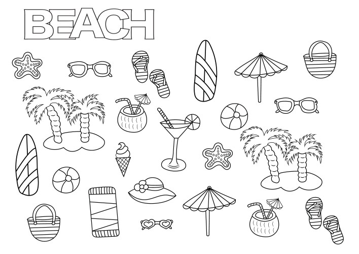 Hand drawn candy bar set coloring book page Vector Image