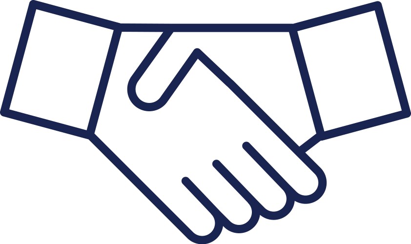 Isolated hand shake icon block design Royalty Free Vector