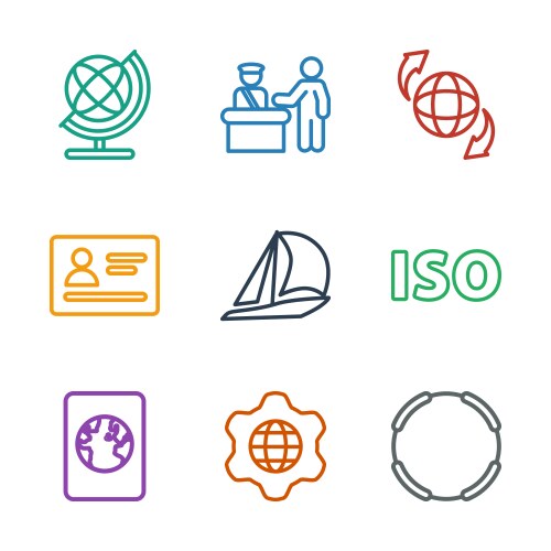 14 international icons Royalty Free Vector Image
