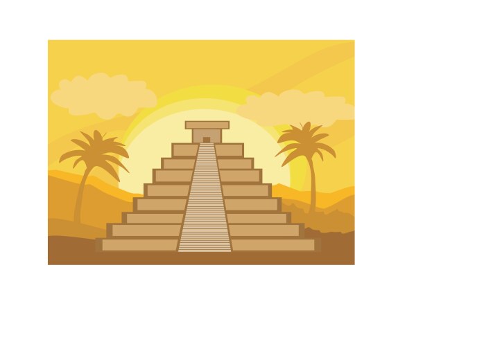 Sketch of chichen itza mayan pyramid in mexico Vector Image