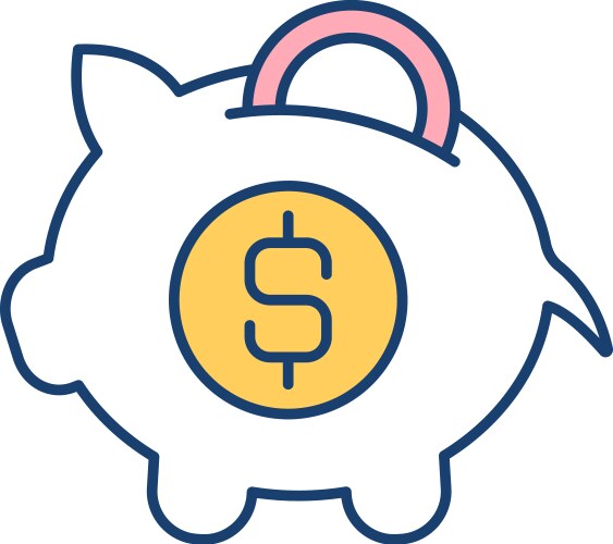 Deposit percentage rgb color icon Royalty Free Vector Image