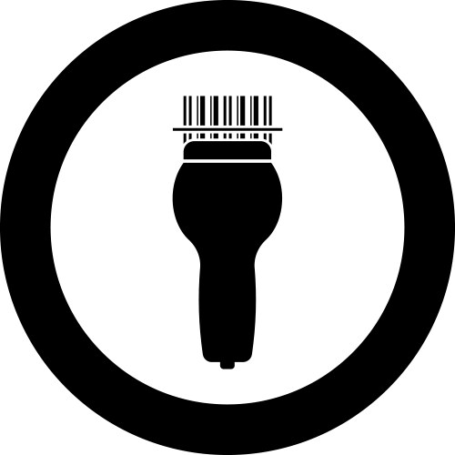 Qr code icon black color in circle or round Vector Image