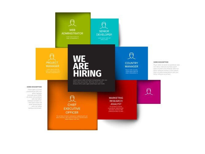 We are hiring minimalistic white flyer template Vector Image