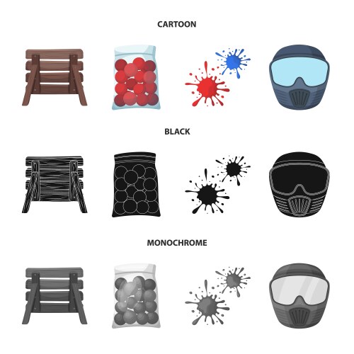 Wooden barricade protective mask and other Vector Image