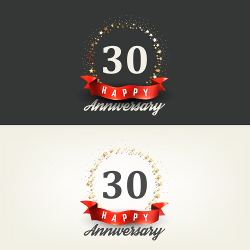 30 years anniversary gold banner Royalty Free Vector Image