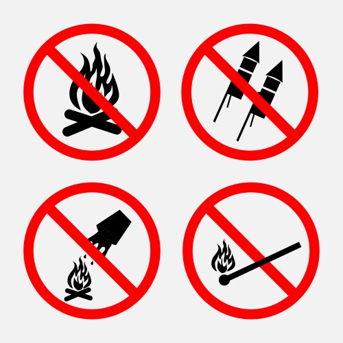 No fire flame sign icon symbol Royalty Free Vector Image