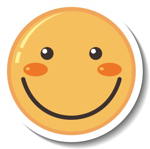 A sticker template with smile face emoji isolated Vector Image