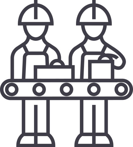 Builder line icon build and repair construction Vector Image