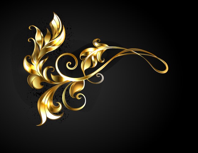 Symmetrical gold frame scroll Royalty Free Vector Image