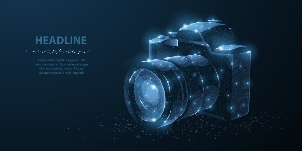 Camera abstract 3d polygonal wireframe modern Vector Image