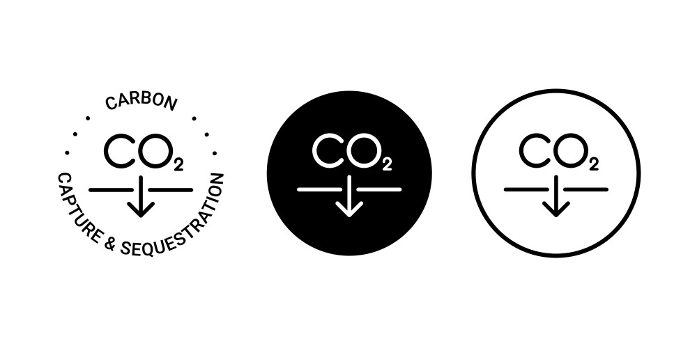 Carbon capture and sequestration icon concept Vector Image