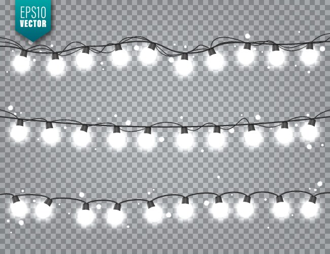 Square frame made of christmas lights sparkling Vector Image