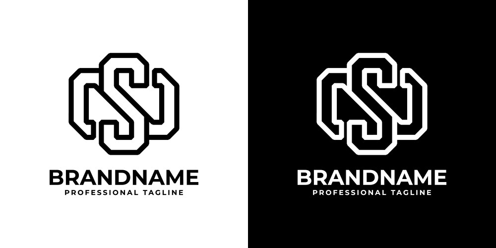 Letter ns line monogram logo suitable Royalty Free Vector