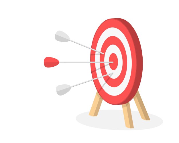 Colorful arrow hitting target mark Royalty Free Vector Image