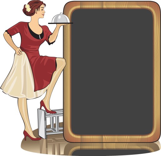 Waitress Royalty Free Vector Image - VectorStock