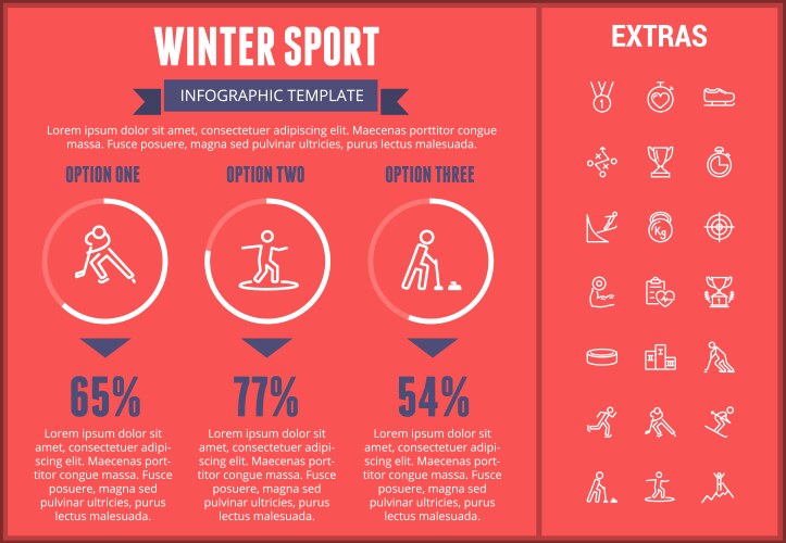 Winter sport infographic template elements icons Vector Image
