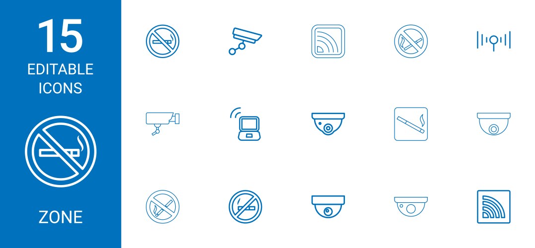 15 zone icons Royalty Free Vector Image - VectorStock