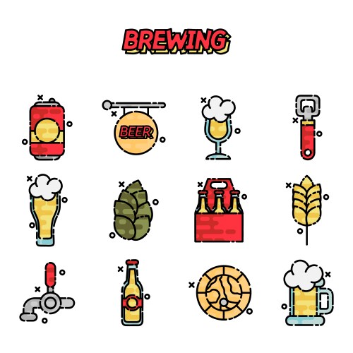 Beer brewing process infographic flat style Vector Image