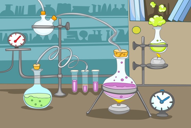 Laboratory equipment decorative icons set Vector Image