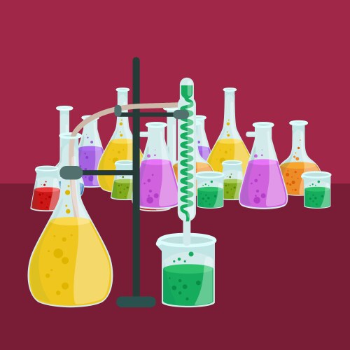 Chemical laboratory equipment Royalty Free Vector Image